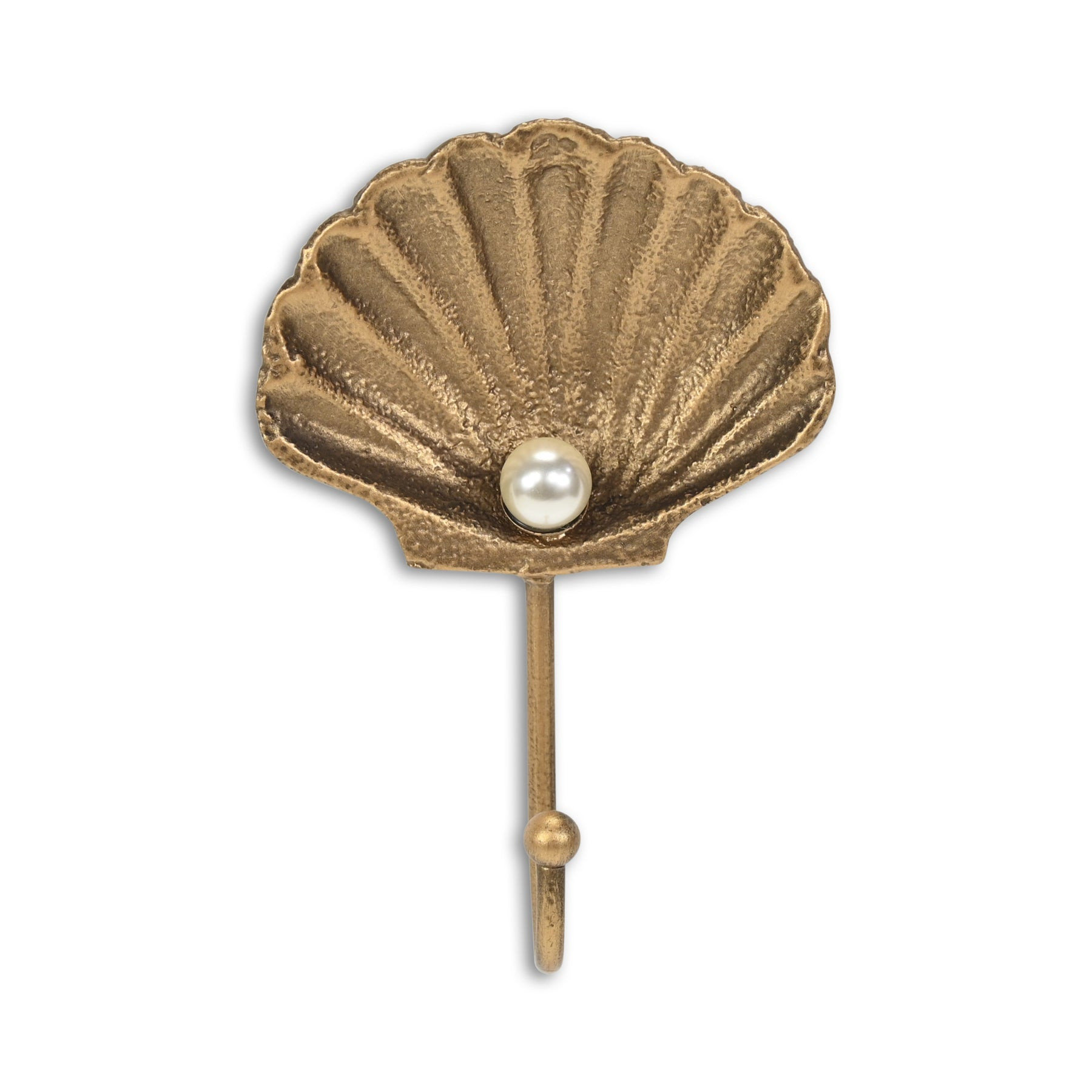 HomeRoots 4" Gold Cast Iron Seashell Wall Hook | Wayfair