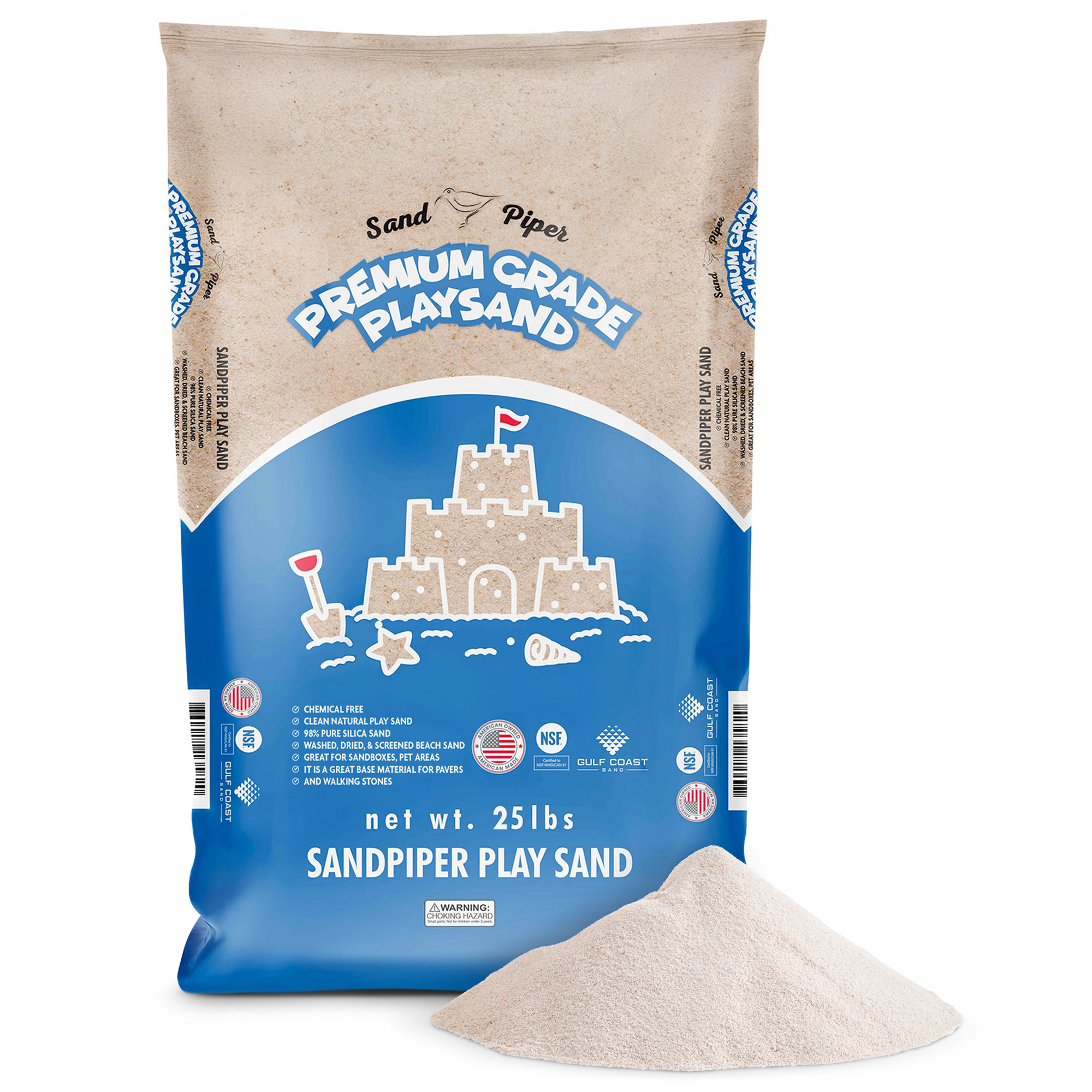 SandPiper 50 Pound Premium Grade Multi-Use Play Sand with Chemical Free ...