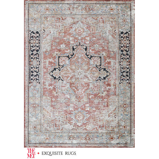 Exquisite Rugs The Met x Exquisite Rugs Blue/Beige Area Rug | Perigold
