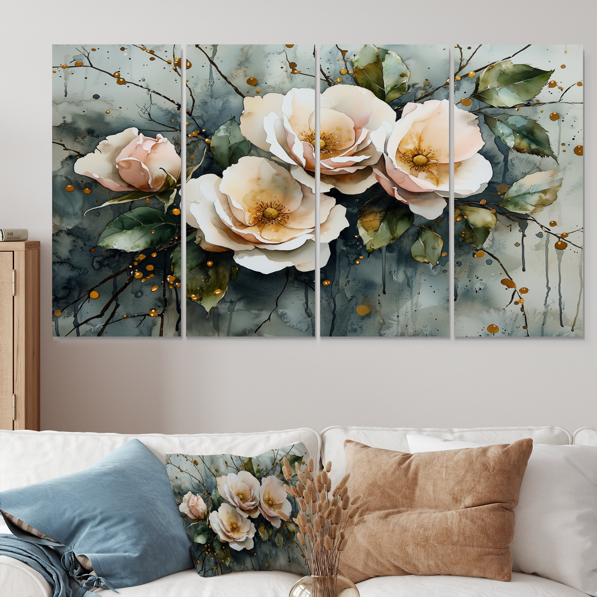 Latitude Run® Watercolor Of Thorn And Bloom Roses II - Roses Wall Art ...