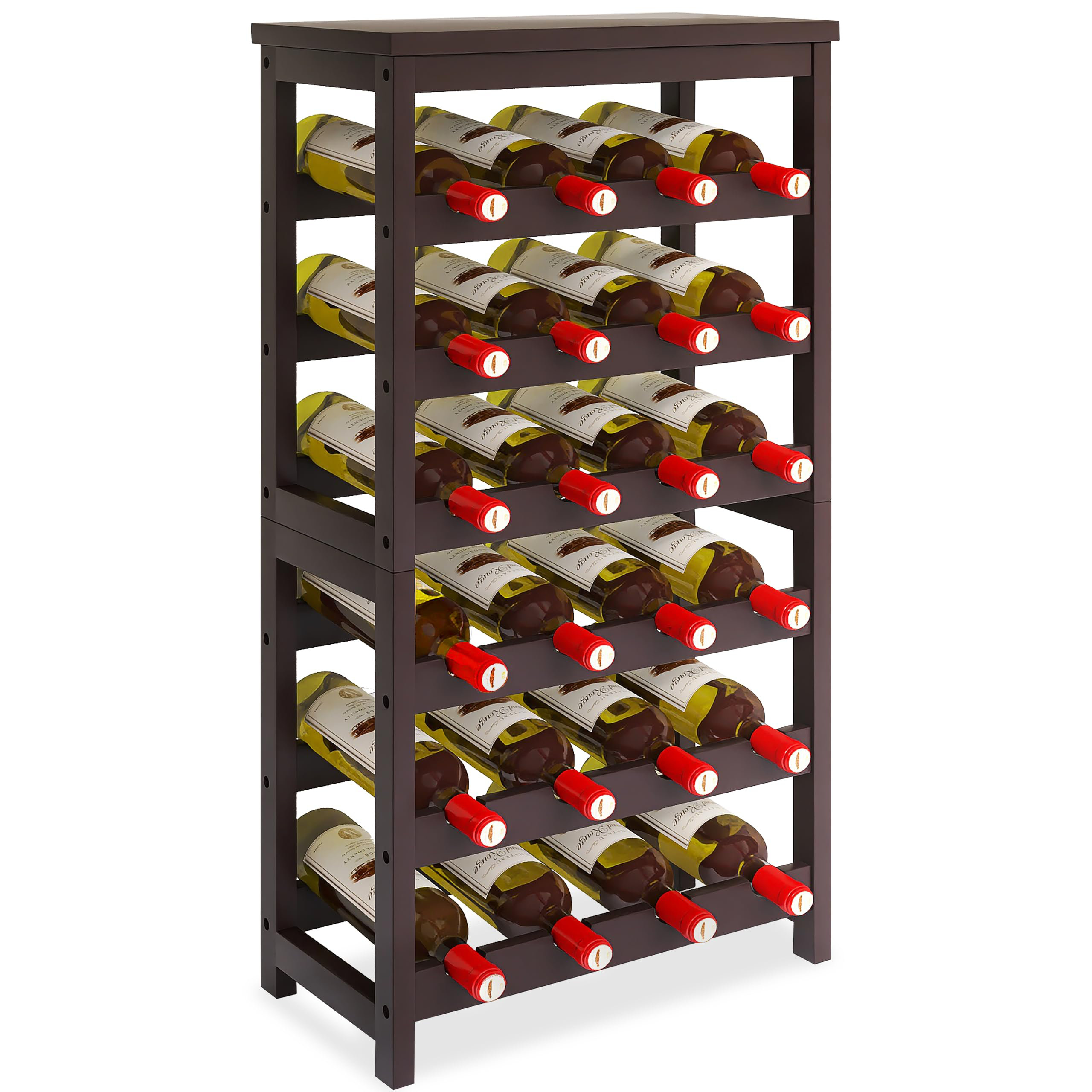 Ophelia & Co. Bamboo Wine Rack, 24 Bottles Wine Display Storage Shelves ...