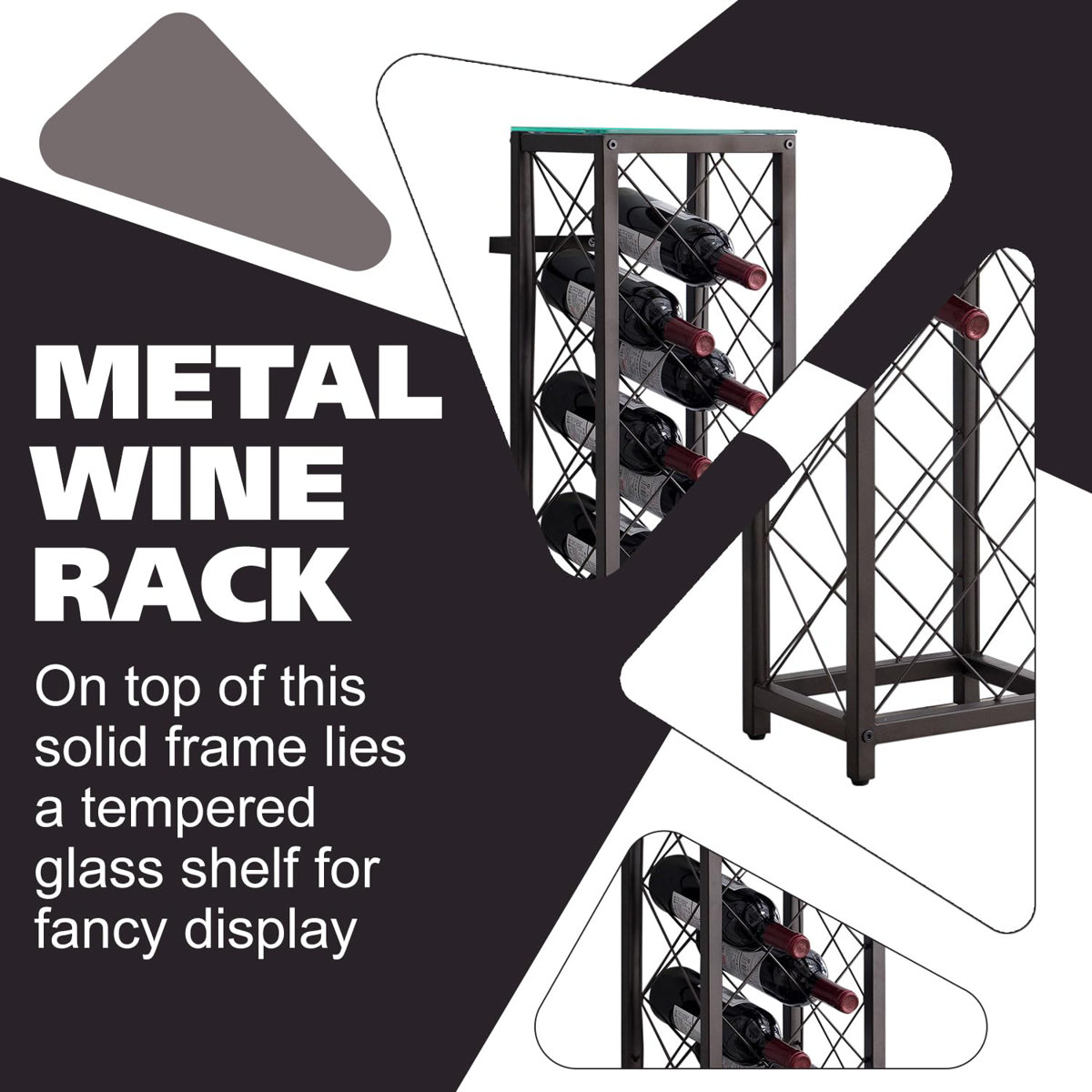 17 Stories Talladega Freestanding Floor Wine Rack Storage Tower - Metal ...