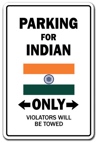 SignMission Parking for Indian Only Decal India Flag National Pride ...