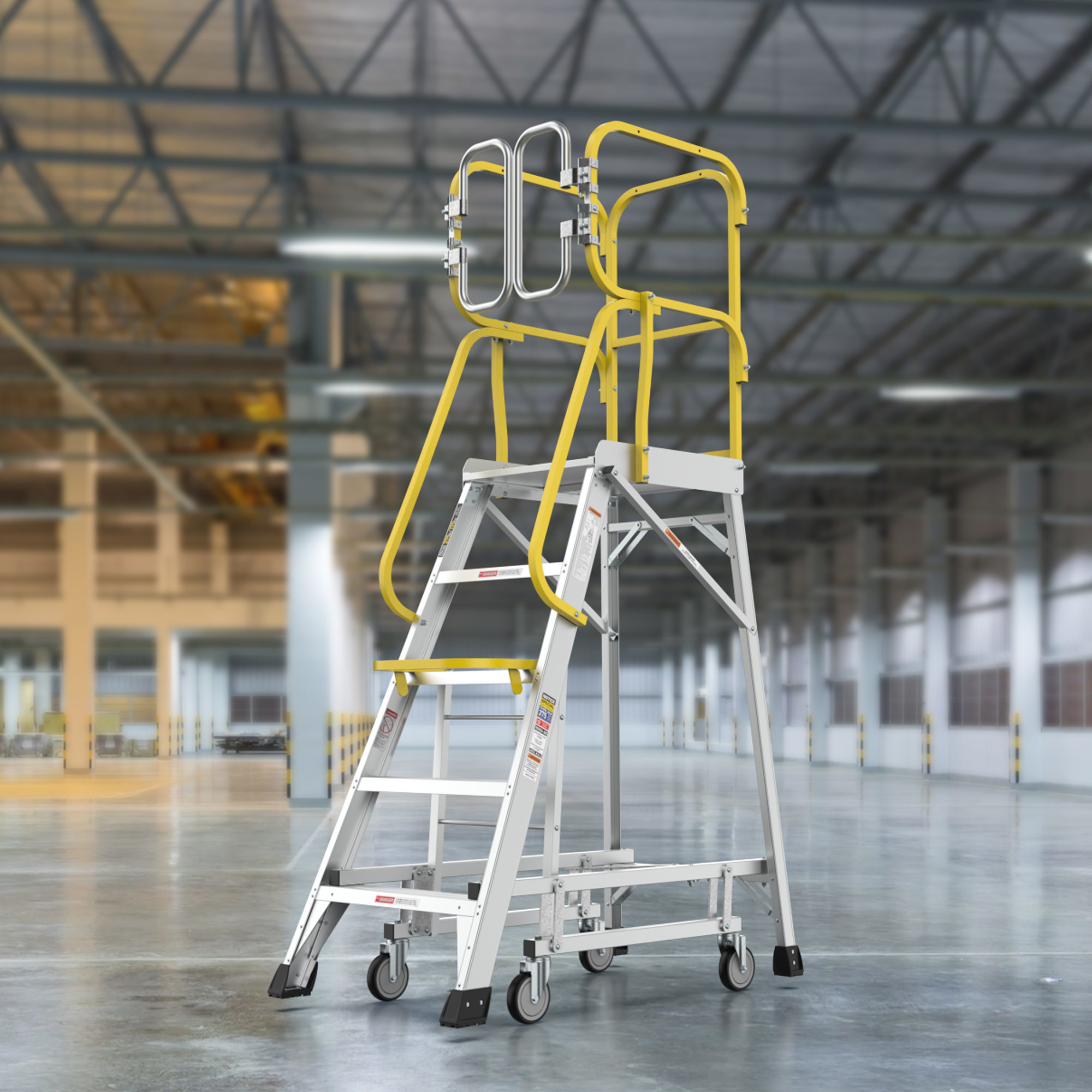FOSHANZHENGONG 5 Step 375Lbs Aluminum Rolling Platform Ladder - Wayfair ...