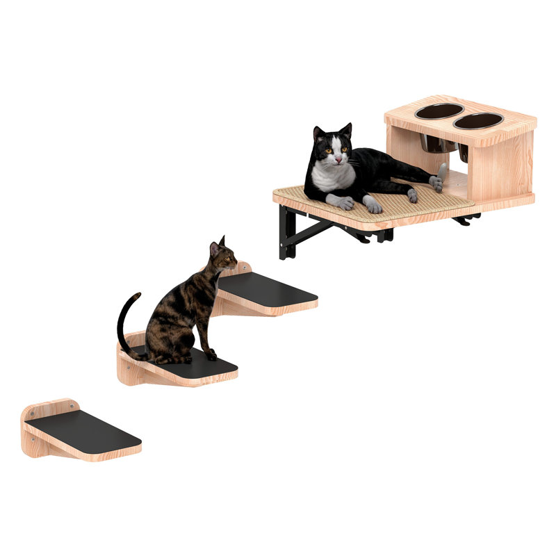 Tucker Murphy Pet™ Wall Mounted Wood Cat Climber Set with 3 Steps and ...
