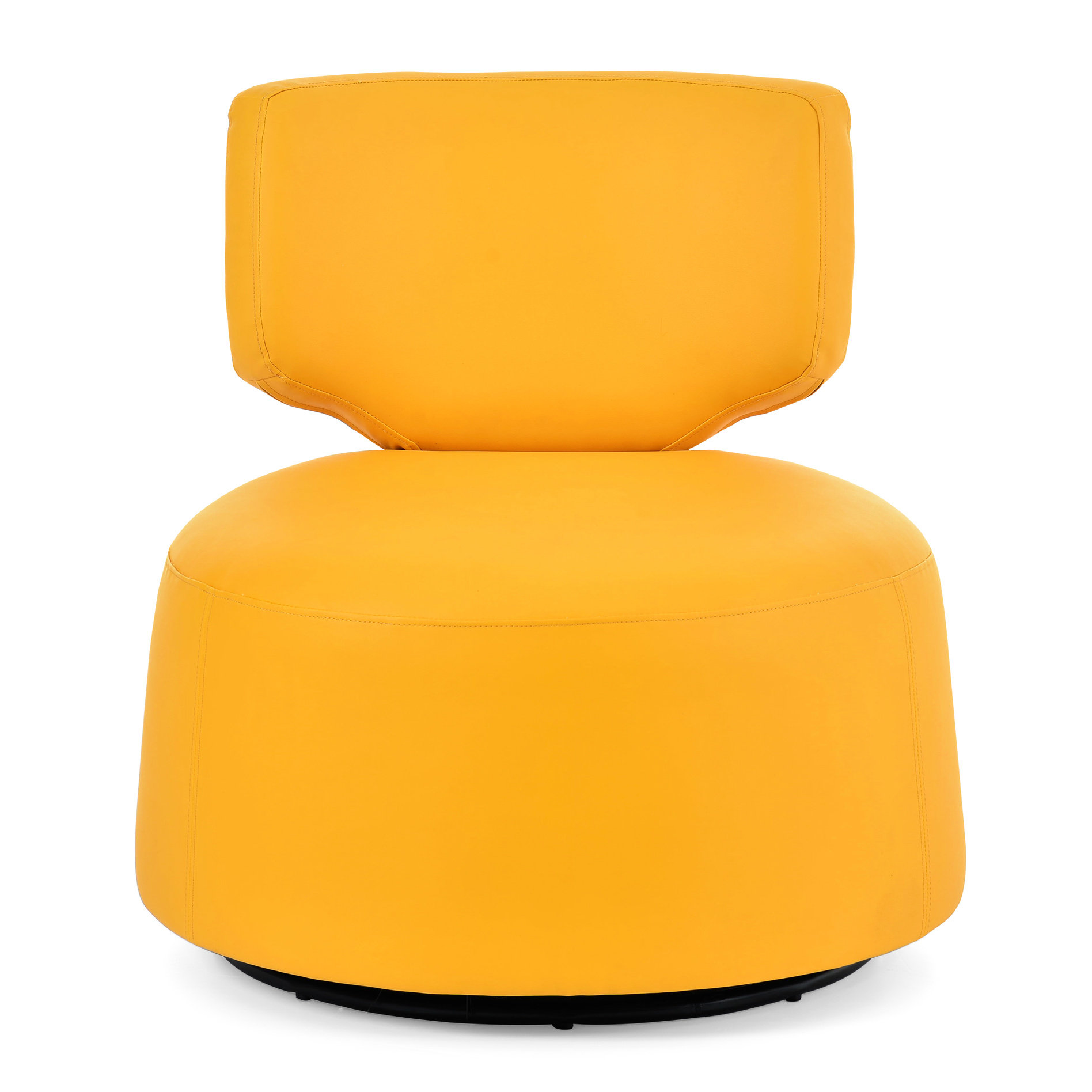 Orren Ellis 29.3" Wide Chair With Swivel Function, Yellow, Metal Base ...