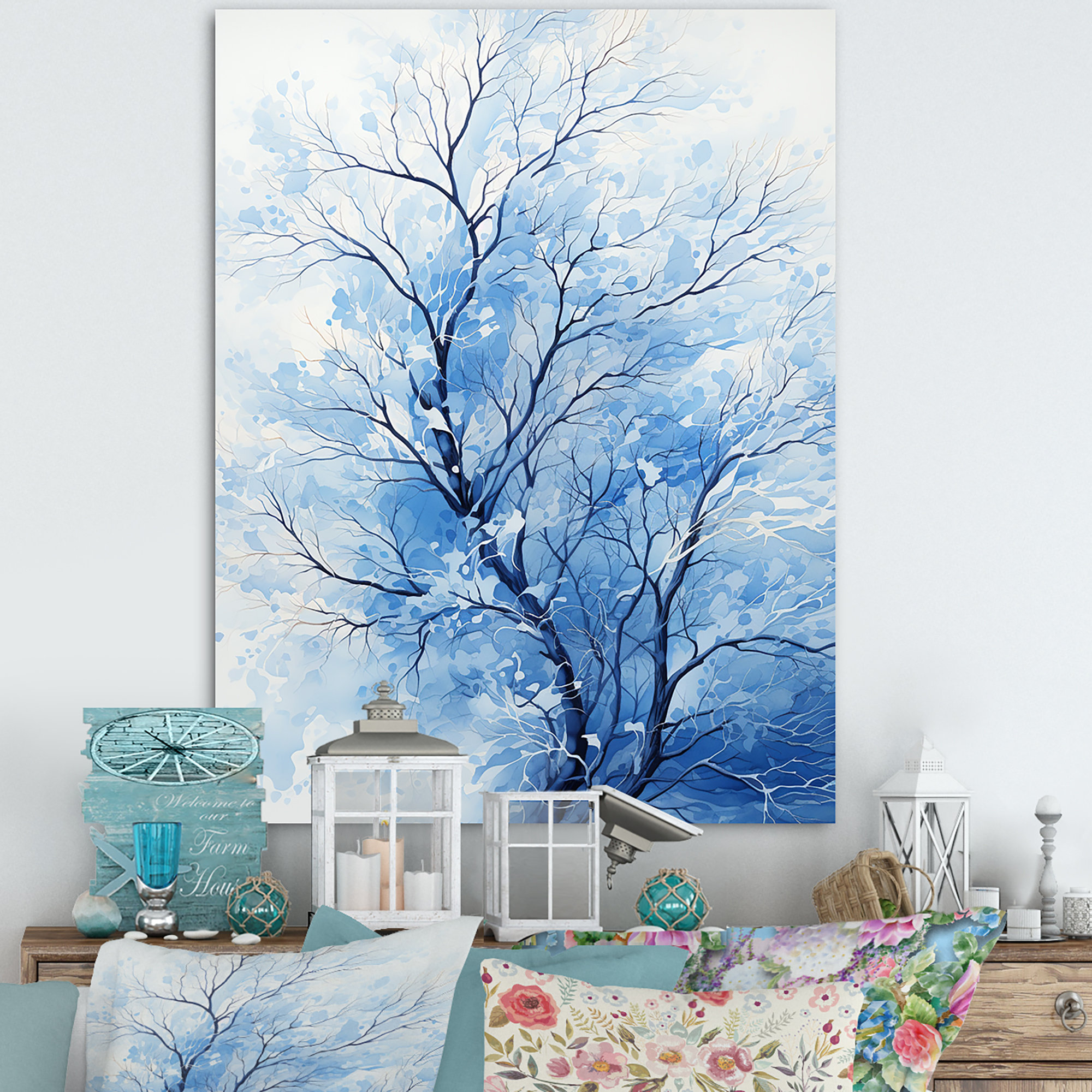 Winston Porter Blue Maple Whisper Tree On Canvas Print | Wayfair