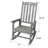 August Grove® Wooden Oversized Porch Rocker Chair With Wide Seat and ...