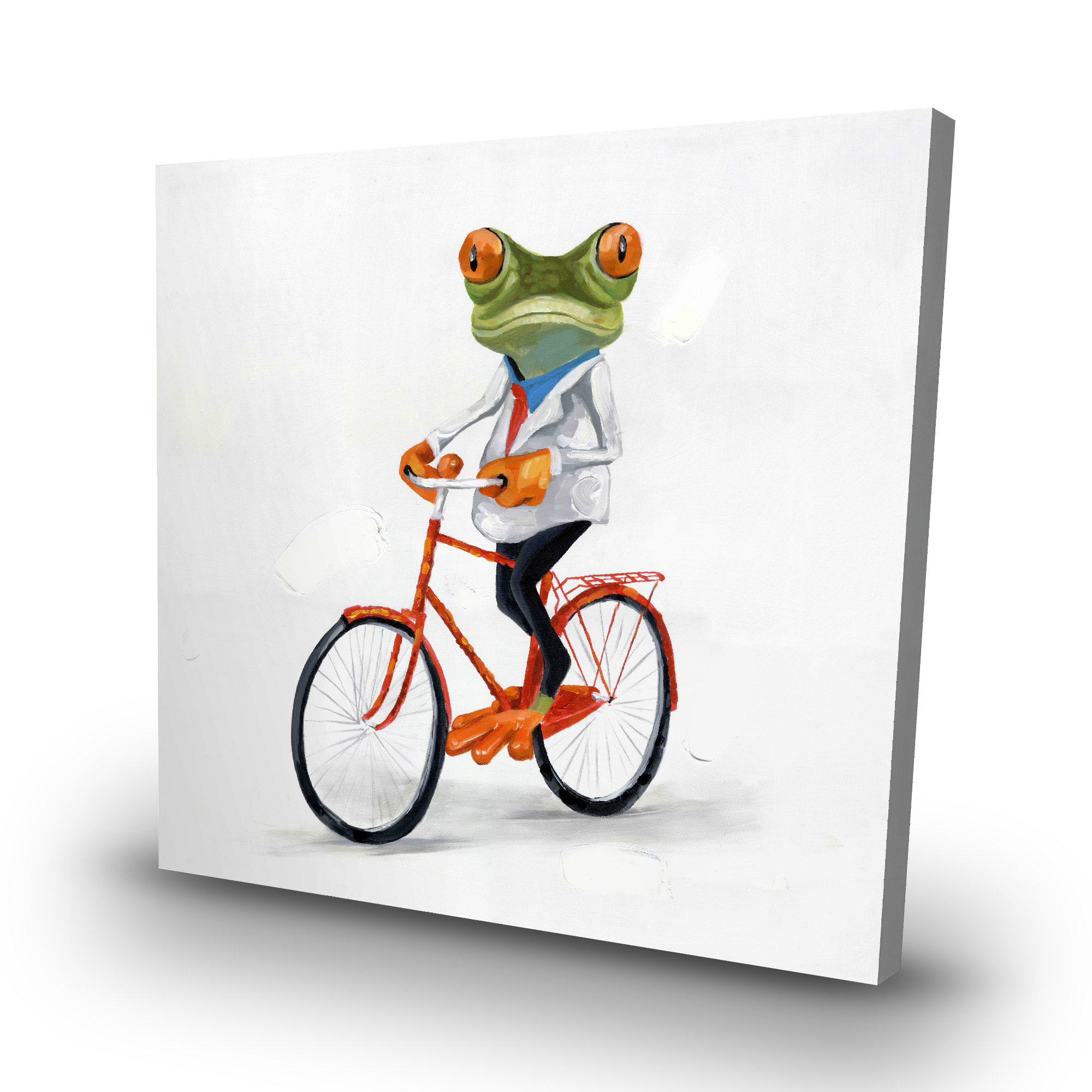 Begin Edition International Inc. Funny frog riding a bike - 32"x32" art ...
