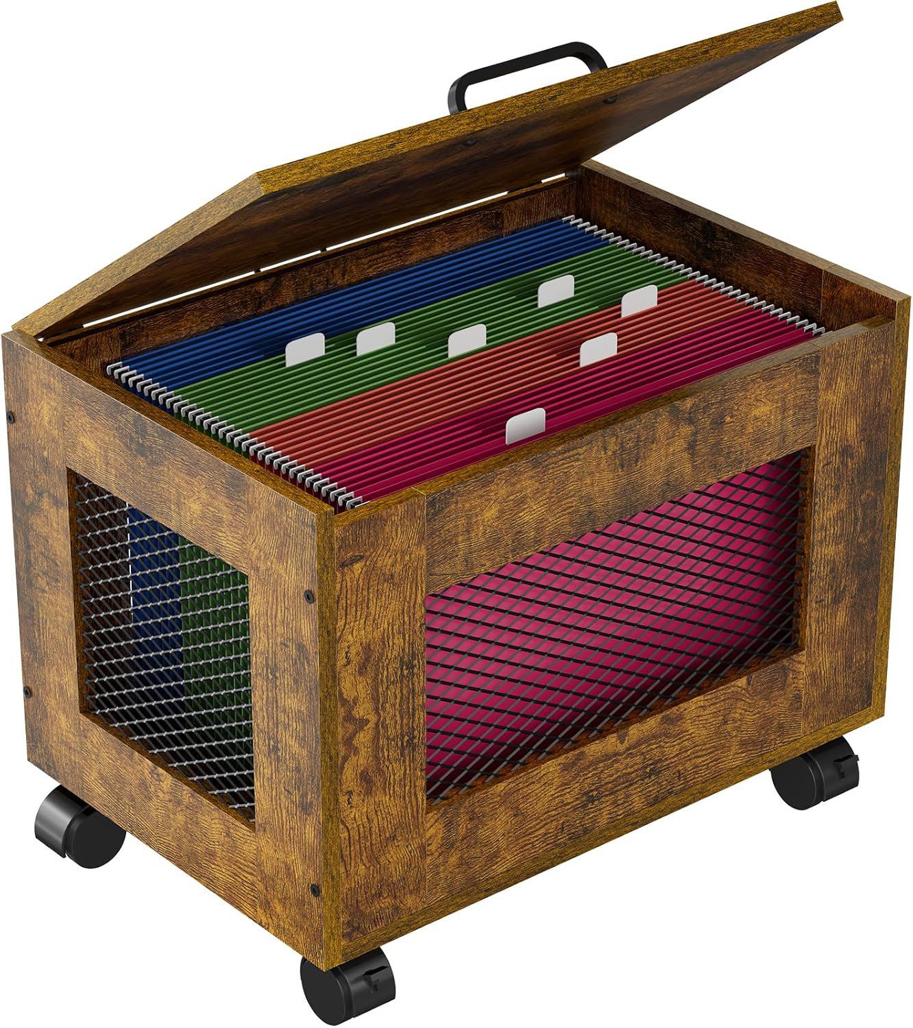 Inbox Zero Rolling File Cabinet Cart, Hanging File Organizer Box With ...