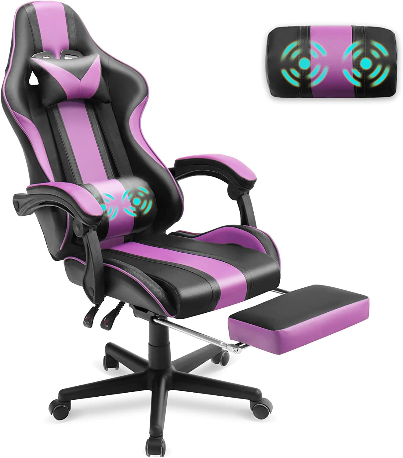 Anadea Gaming Chair With Footrest, Ergonomic Gamer Chair,Office ...