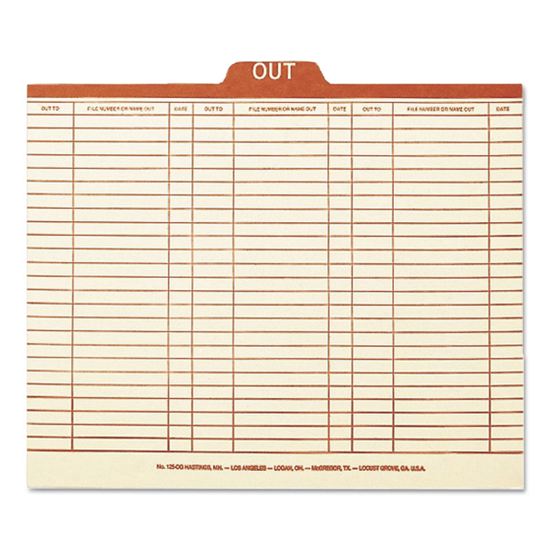 Smead Manufacturing Company Charge-Out Record Guides, Letter, 100/Box ...