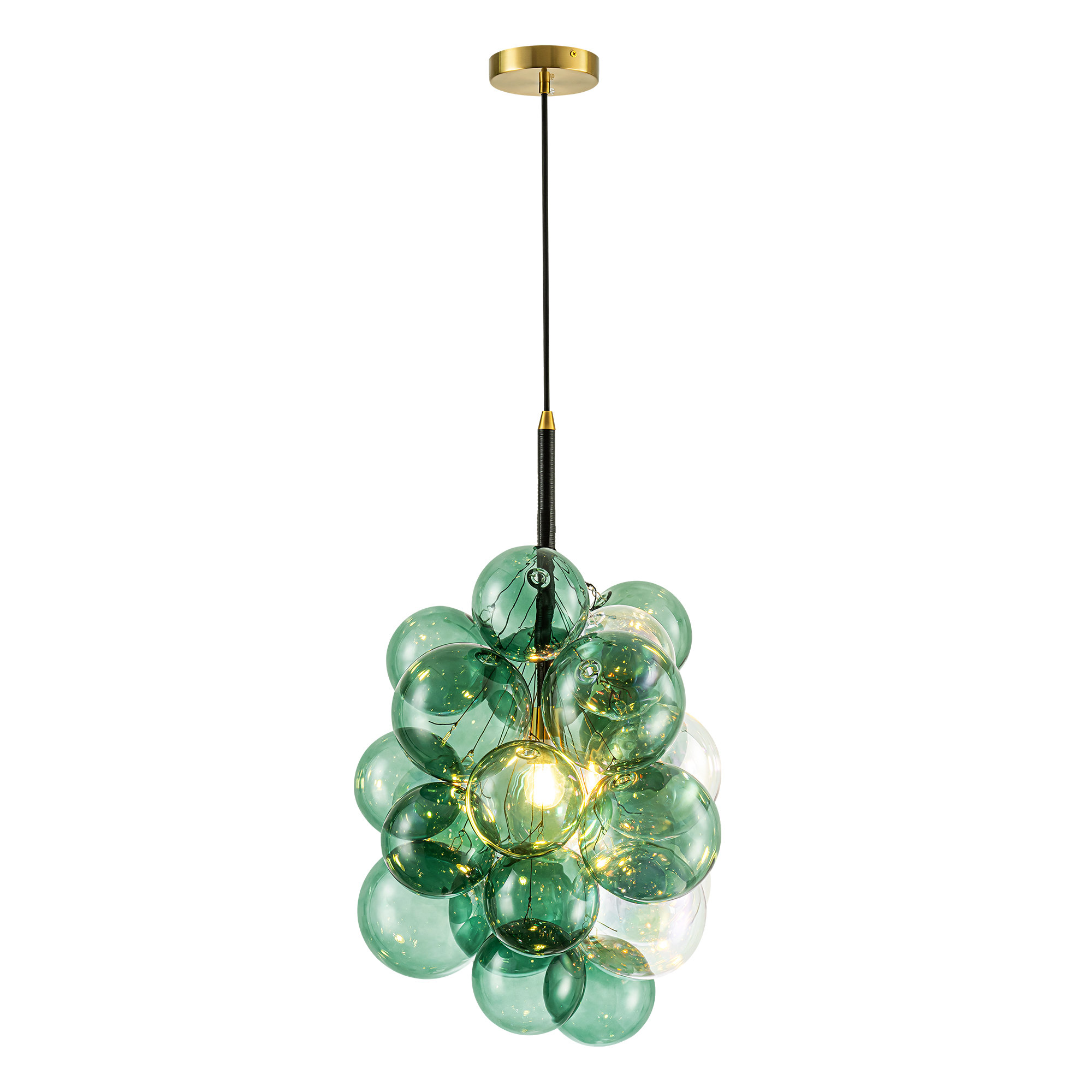 Hokku Designs 1 - Light Glass Globe Bubble Pendant Light | Wayfair