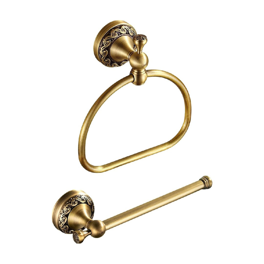 dVault Antique Towel Holder 2 Pieces Set Bathroom Hardware Wall Mount ...