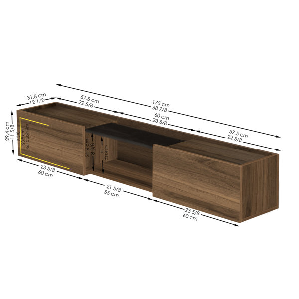Latitude Run® Yablonski Floating Tv Stand For Tvs Up To 80" Wall ...