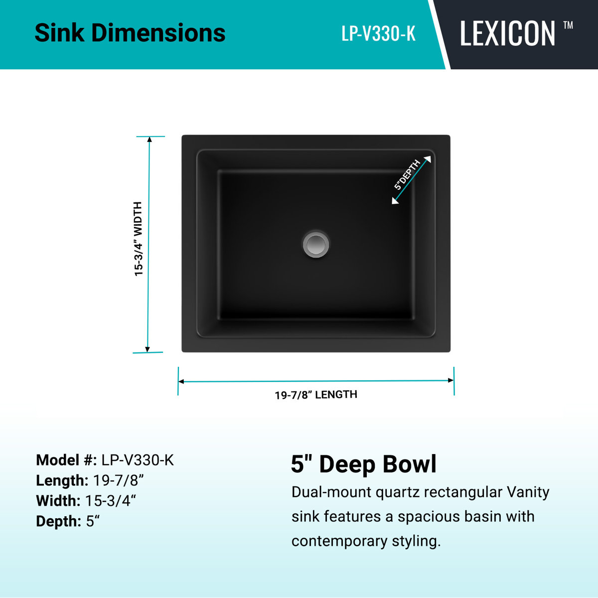 Lexicon Quartz Composite Rectangle Vanity Sink & Reviews | Joss & Main