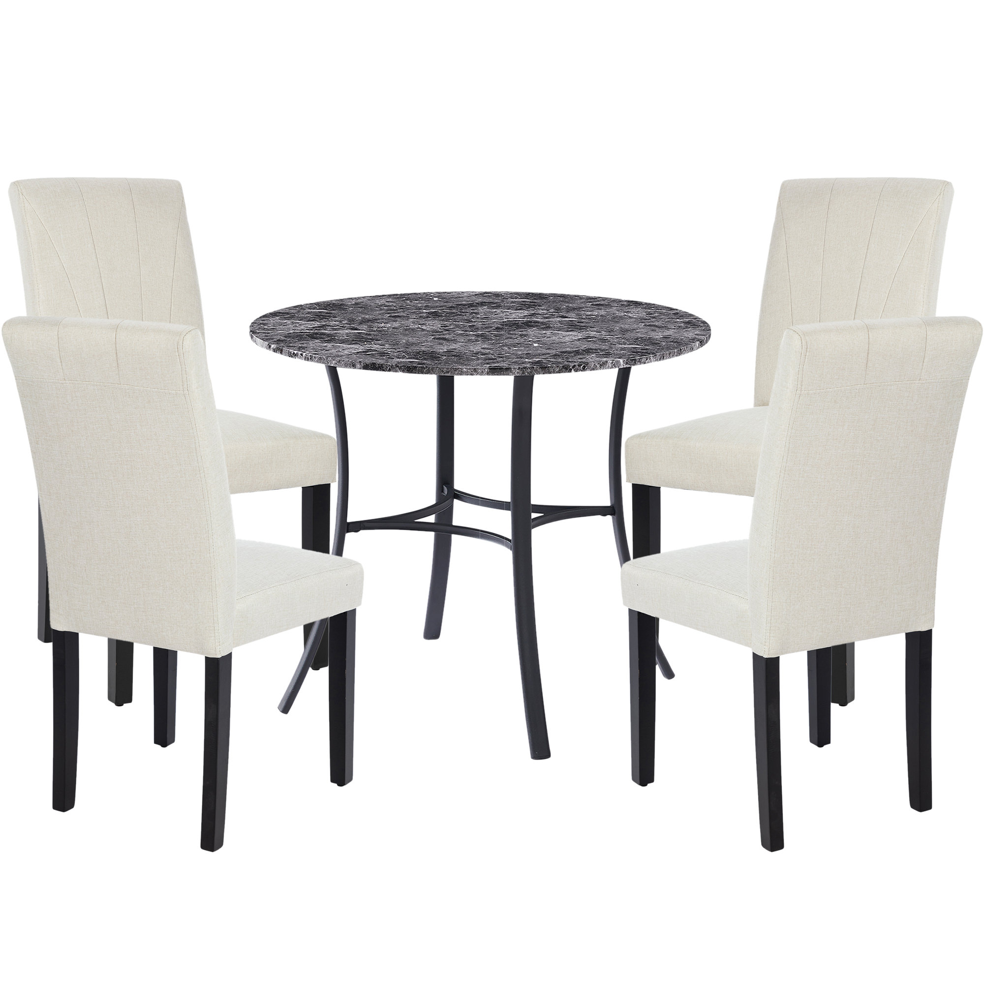 Red Barrel Studio® 36 Inch Round Dining Table Set For 4, Mid Century ...