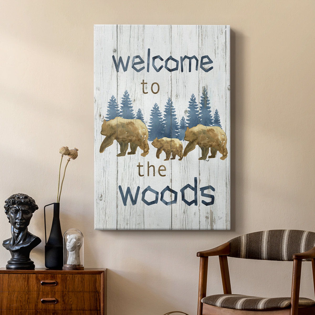 Union Rustic Welcome to the Woods -Custom Wrapped Gallery Cavas | Wayfair