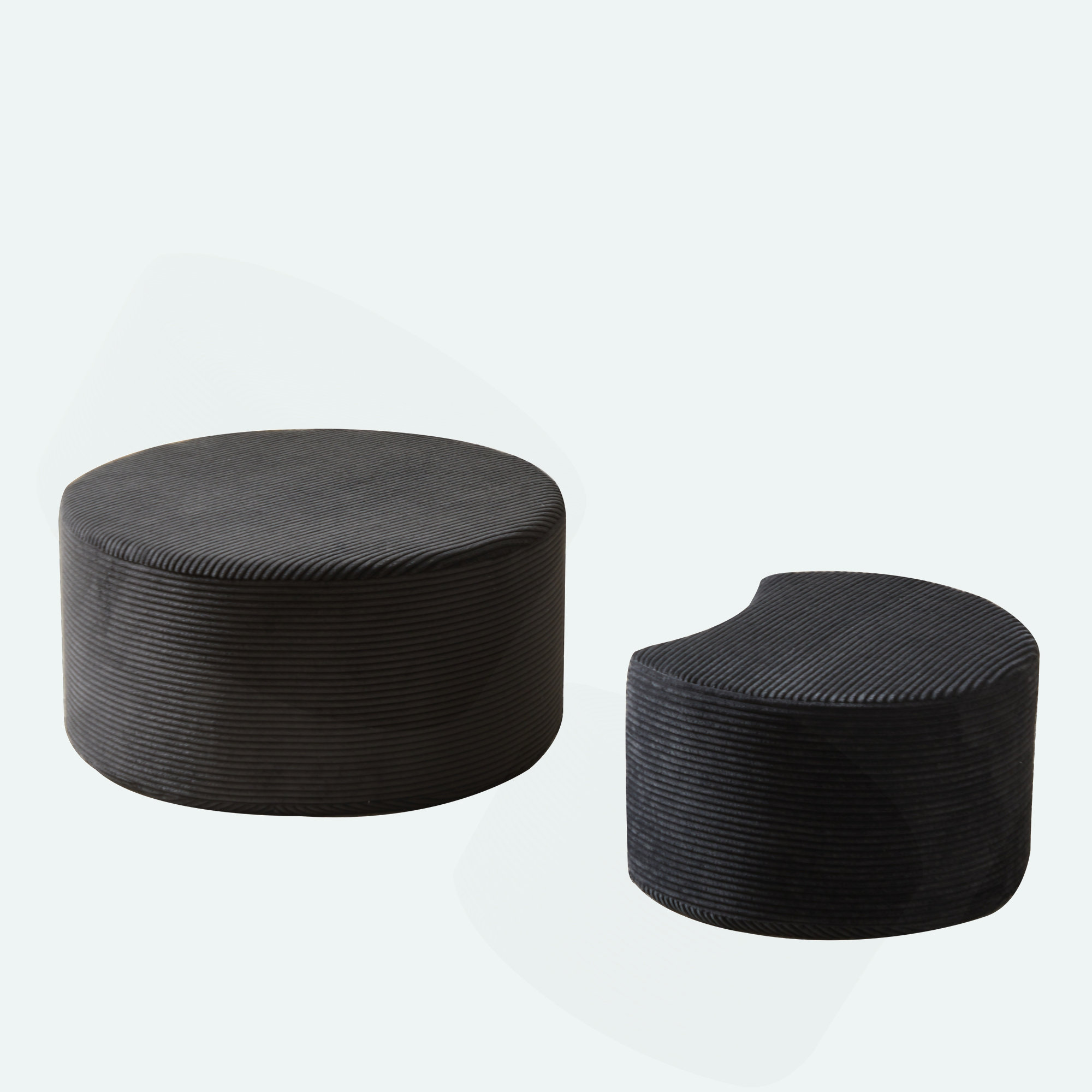 Everly Quinn Nesting Coffee Table Set Of 2,Upholstered Round Coffee ...