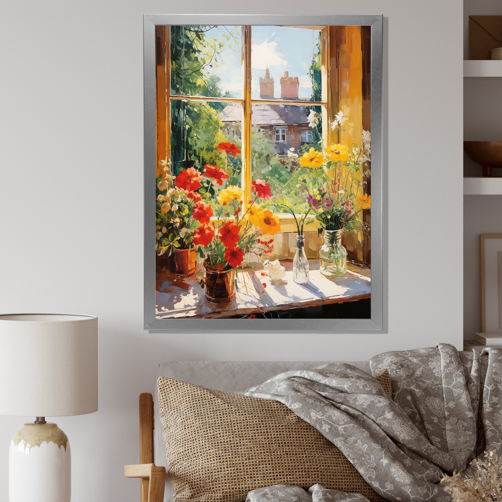 Ophelia & Co. Summer Flowers Window View At The Farm III - Floral ...