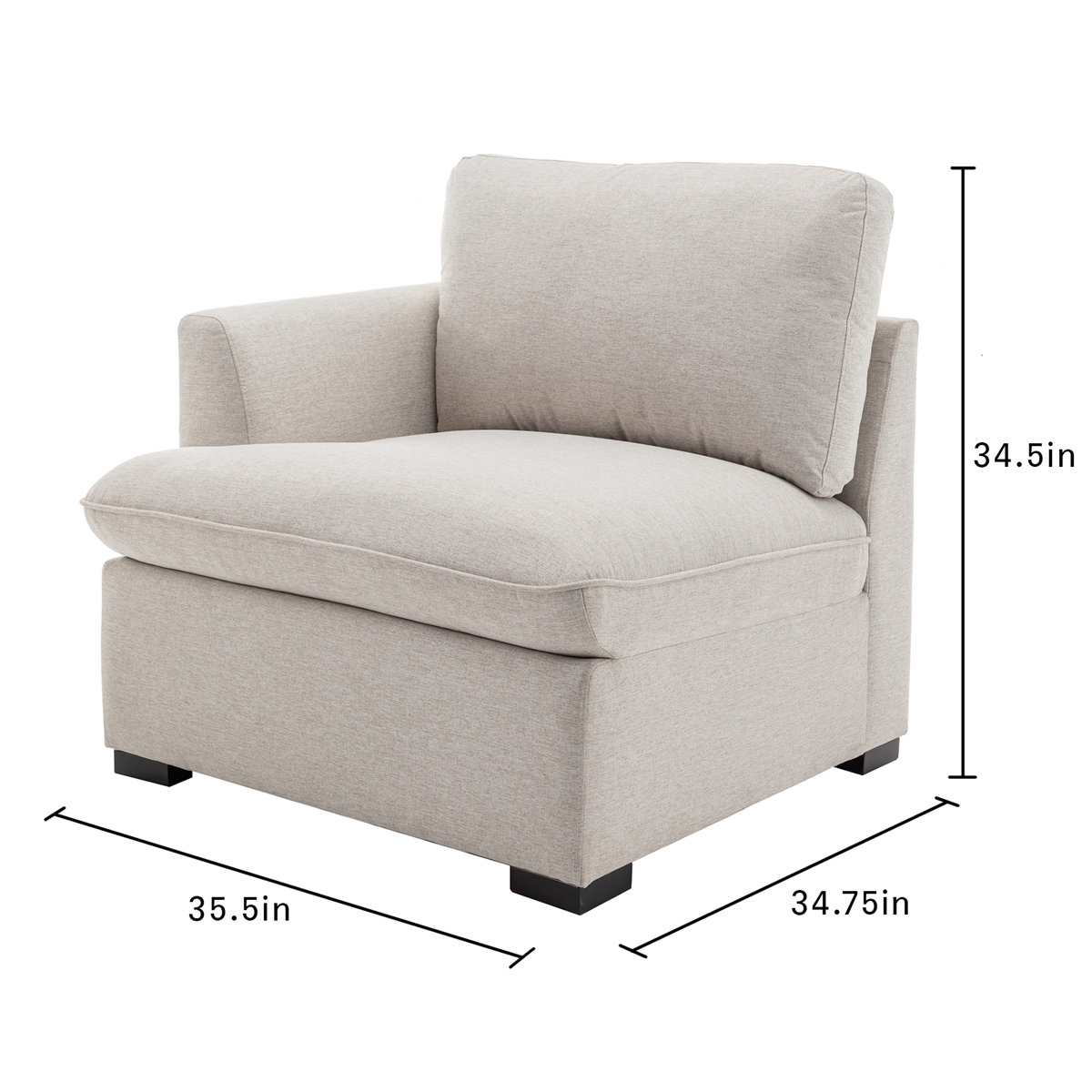 WOVENBYRD Cromwell Modular Left Arm Facing Chair | Wayfair