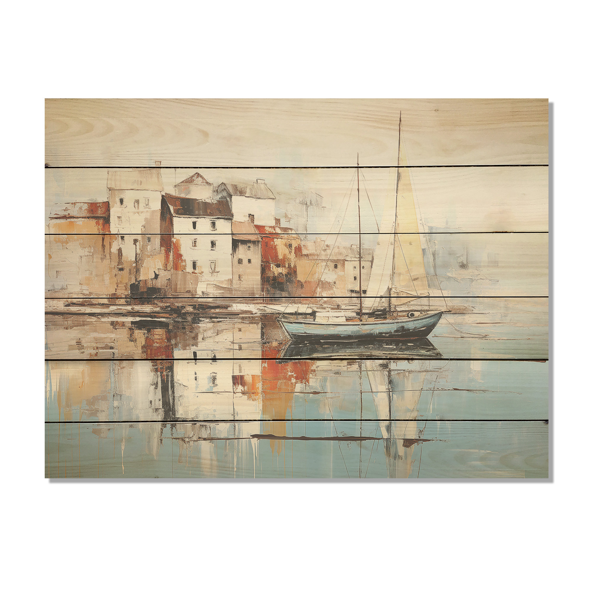 Lark Manor™ Minimalism Port Outlook - Coastal Port Wood Wall Art On ...