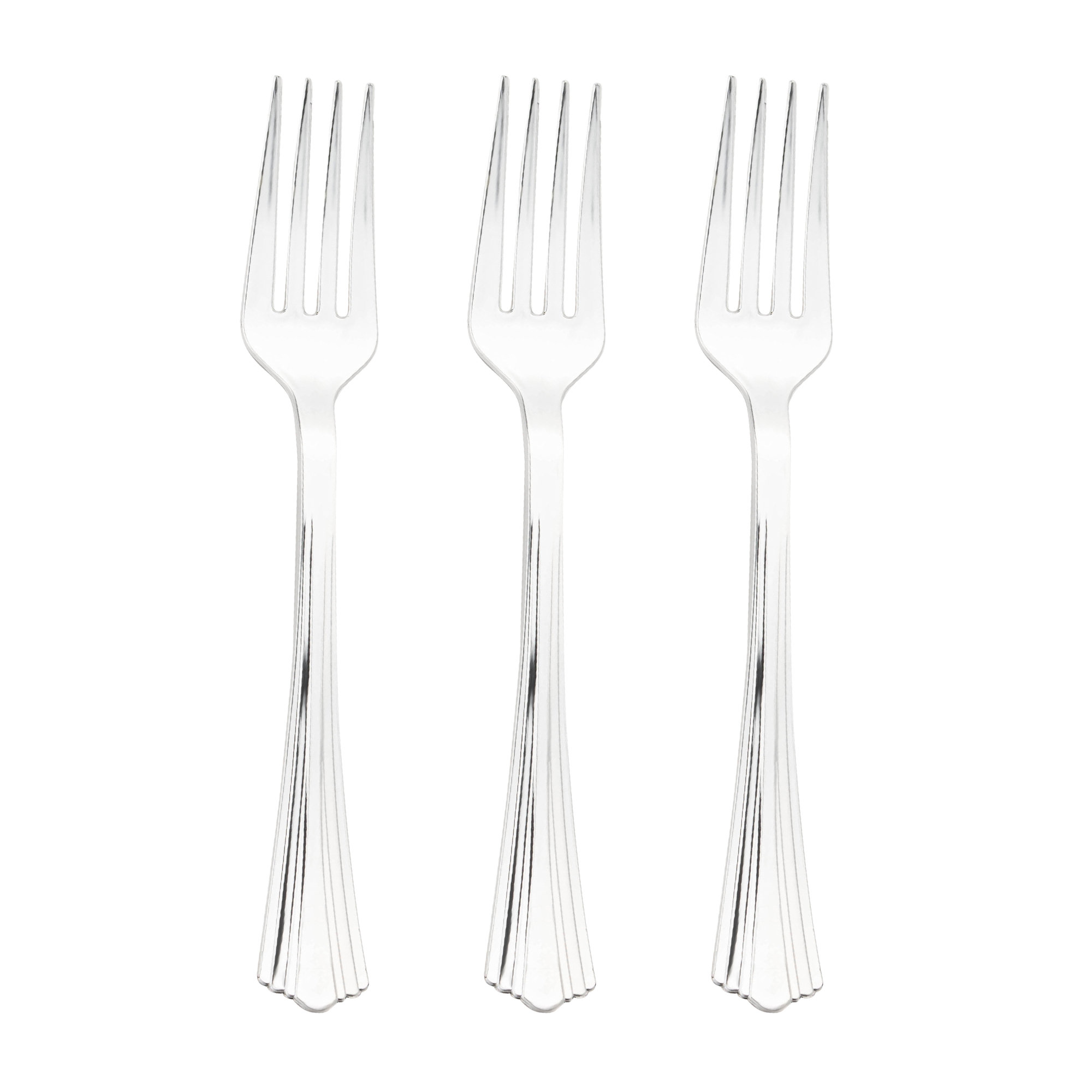 Smarty Had a Party Shiny Metallic Groove Disposable Plastic Forks (set ...