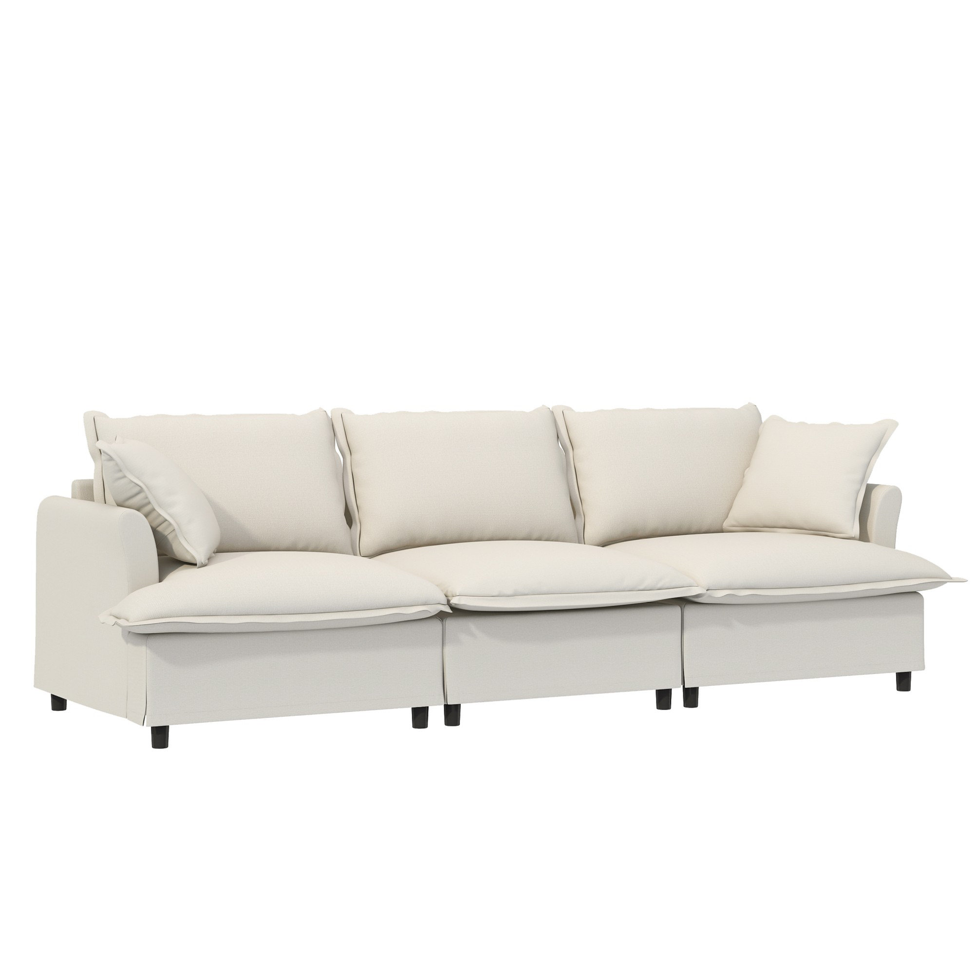 Latitude Run® 3 Seat Modular Sectional Sofa with Throw Pillows | Wayfair
