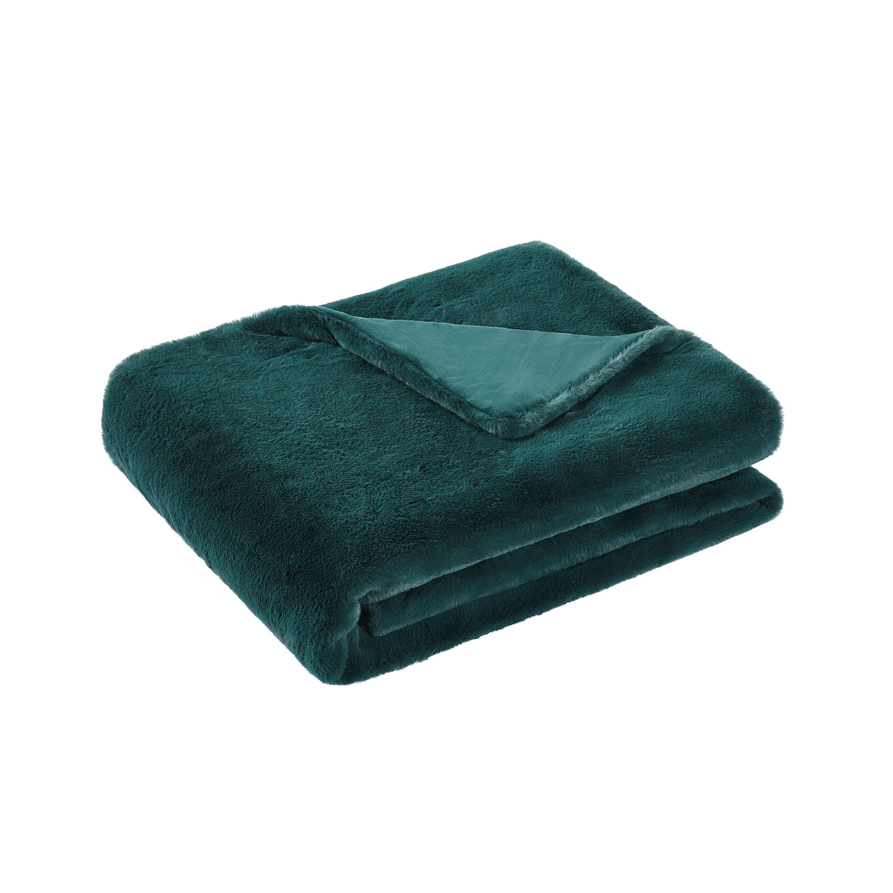 Tahari Ribbed Faux Rabbit Throw, 50" x 60" - Wayfair Canada