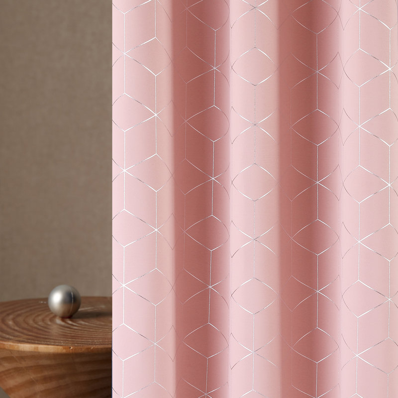 Deconovo Silver Diamond Pattern Curtain Pair | Wayfair