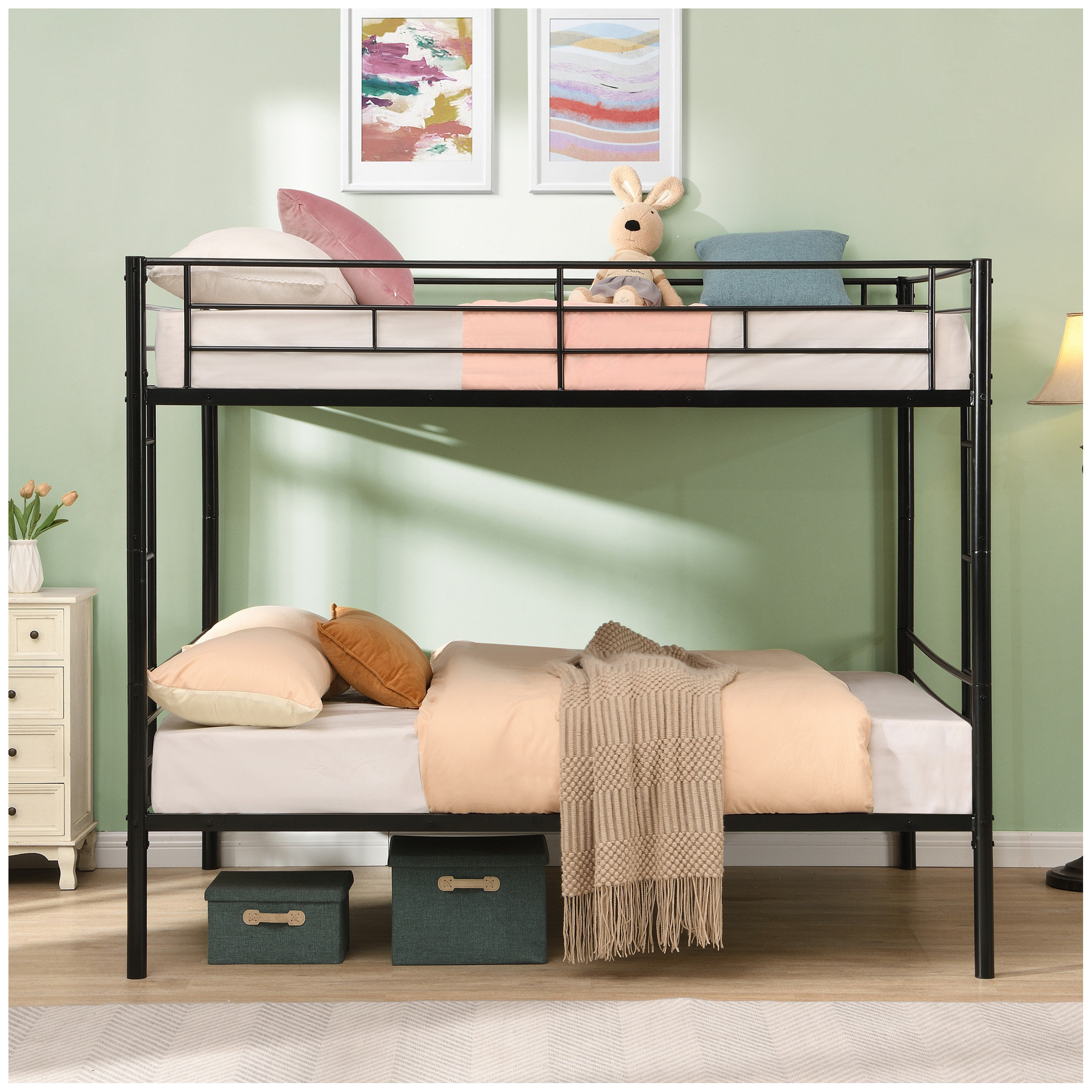 Latitude Run® Metal Bunk Bed , No Box Spring Needed, Easy Assemble ...