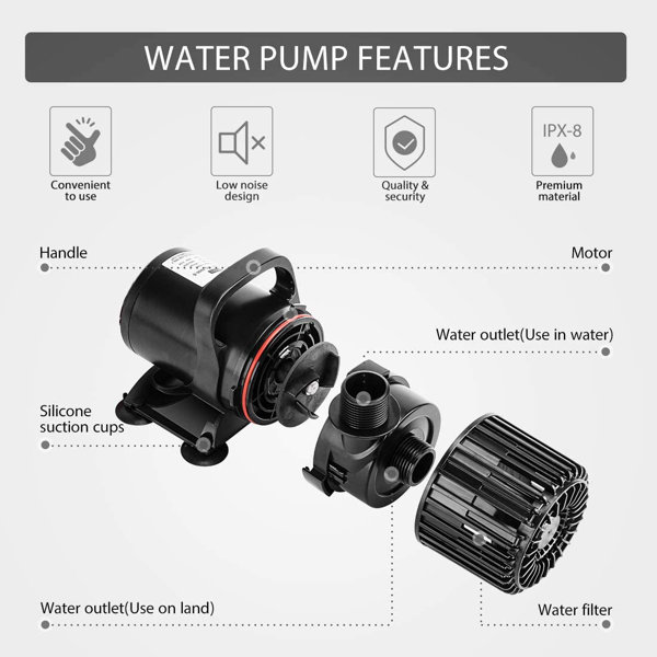 VIVOHOME Plug-in Submersible Water Pump with Adjustable Nozzle ...