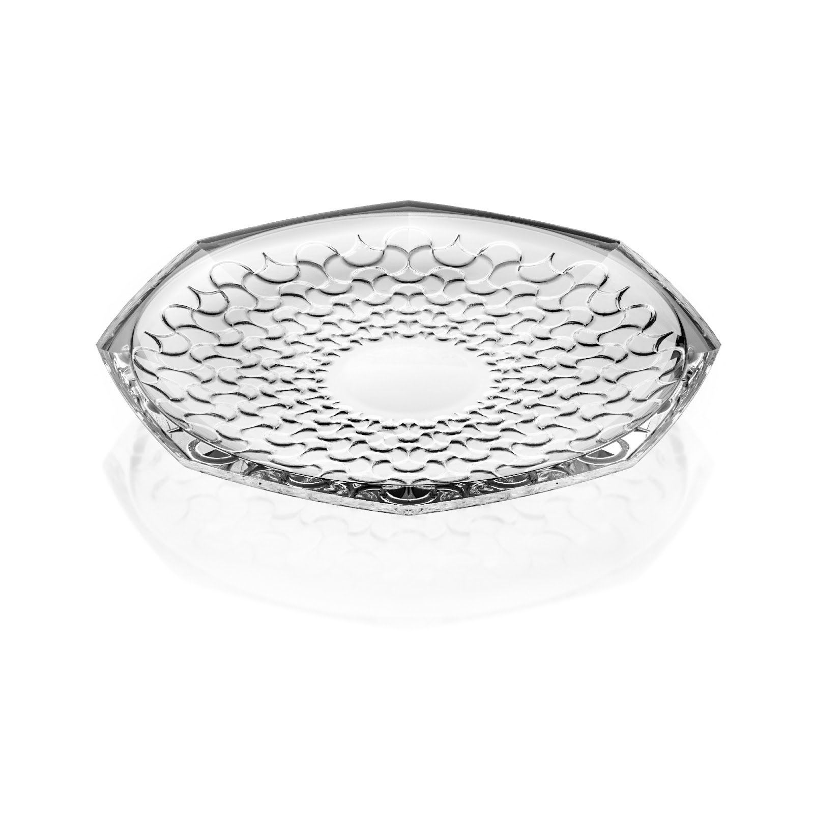 Everly Quinn Glass Abstract Decorative Plate in Clear | Wayfair