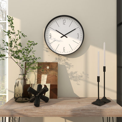 black white wall clock