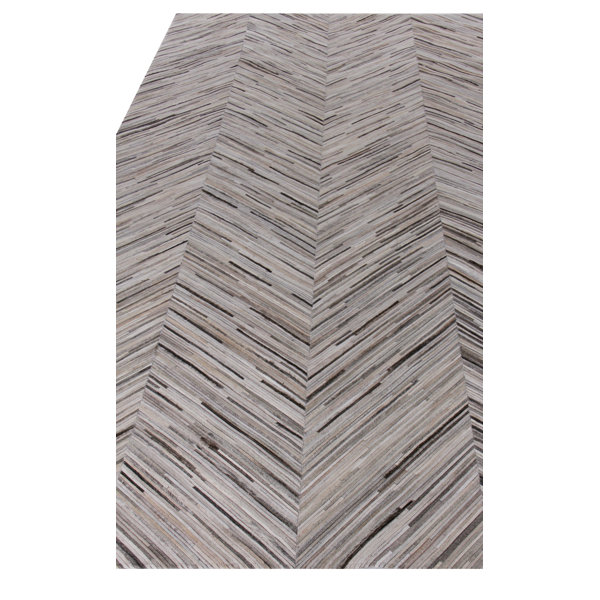 Exquisite Rugs Natural Hide Cowhide Chevron Area Rug in Gray | Perigold