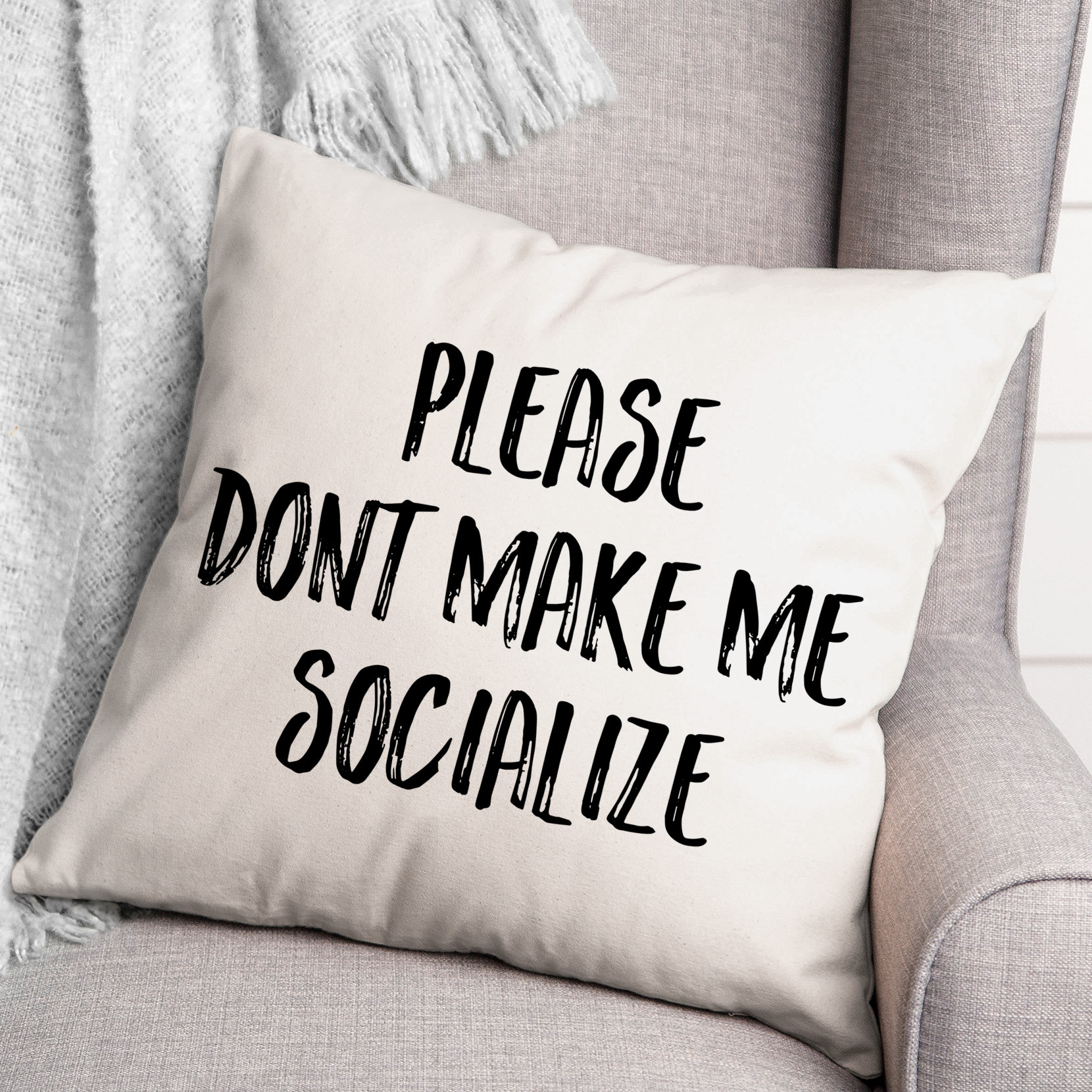 Designs Direct Creative Group Please Don't Make Me Socialize Throw ...