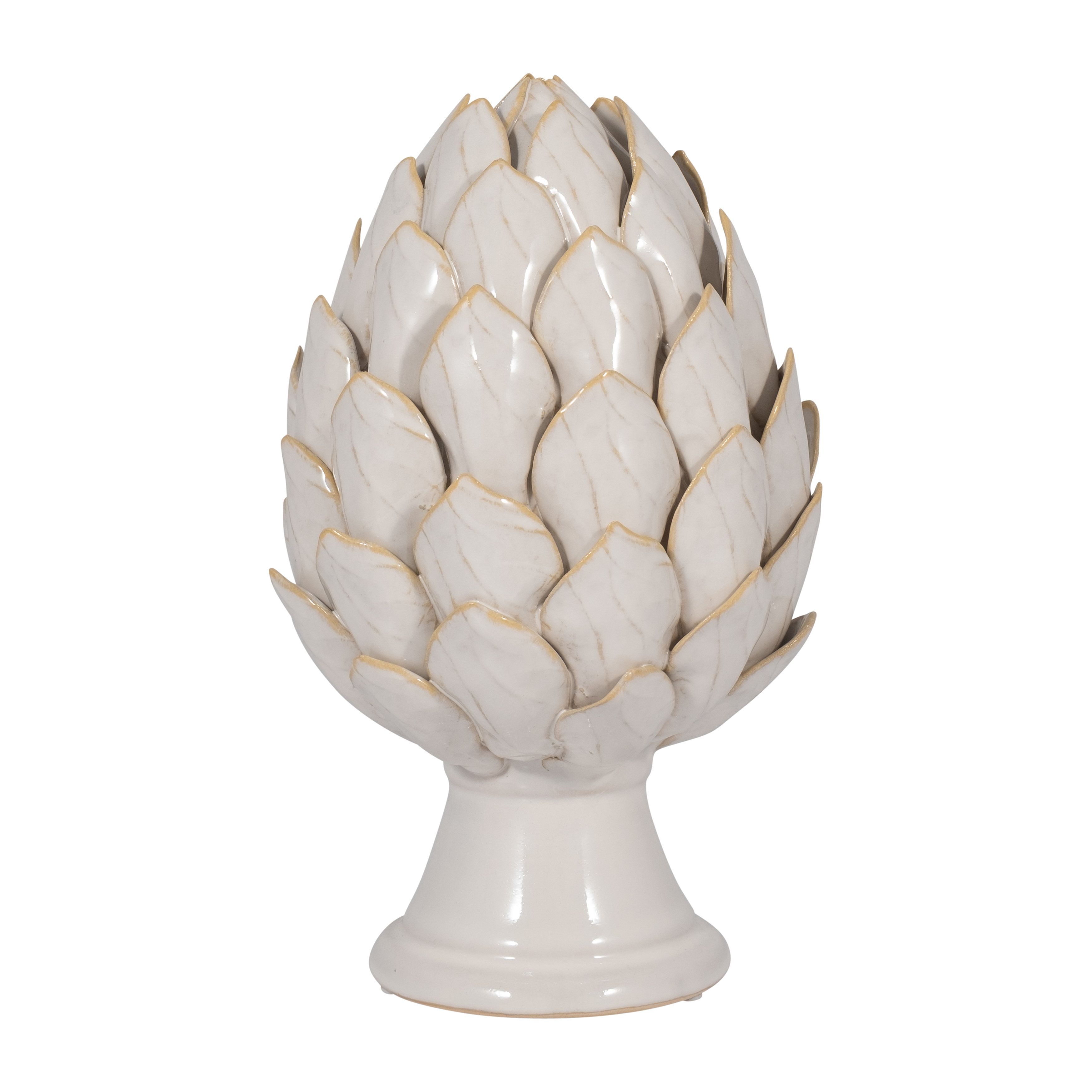 Bungalow Rose Ceramic 10" Ivory Artichoke Sculpture, Crafted from high ...