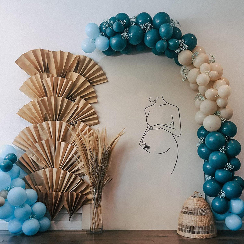 The Party Aisle™ Dusty Blue Balloon Set, 60 Packs Metallic Chrome Gold ...