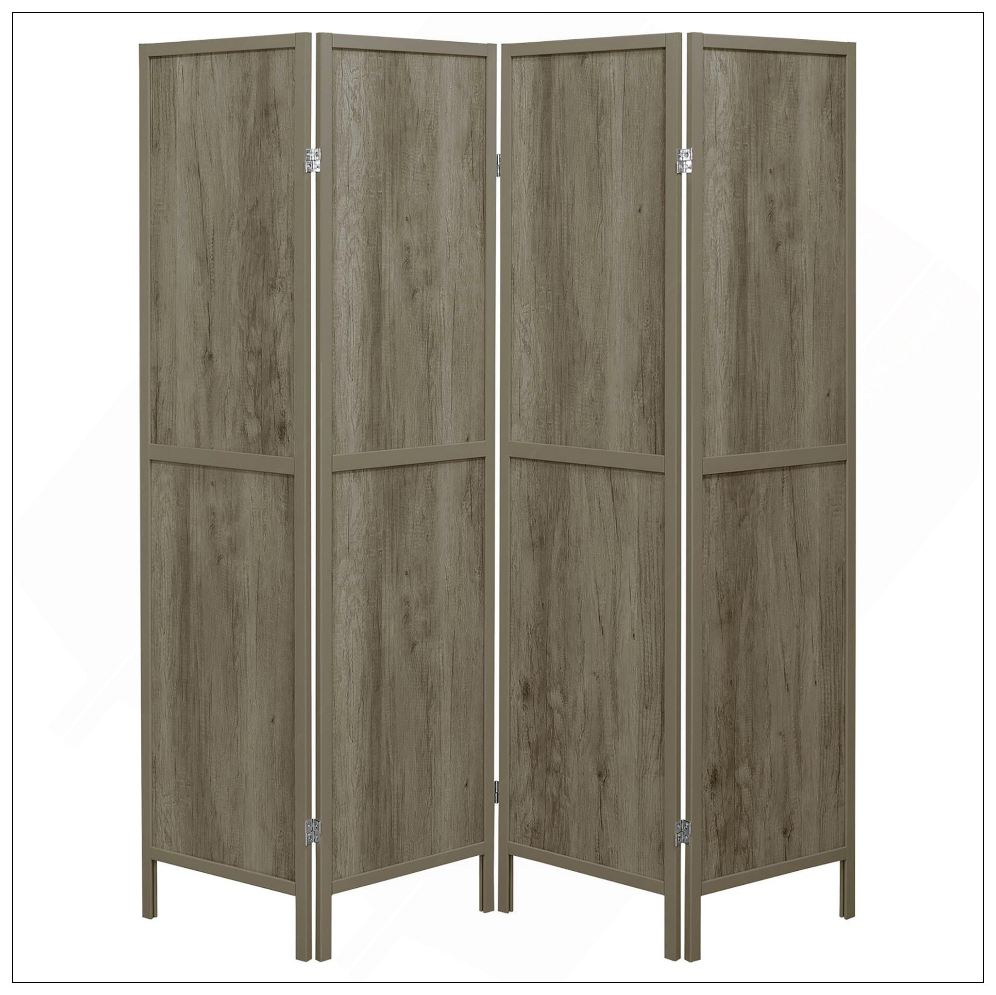 REDmintss Grey Driftwood And Light Grey 4-Panel Folding Screen, Perfect ...