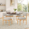 Hokku Designs Modern Wooden Blended Linen Dining Chair | Wayfair