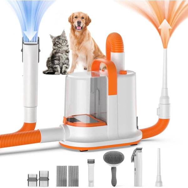 HIBAMSTOR Dog Grooming Kit, 13Kpa Pet Hair Vacuum & Dog Dryer With ...