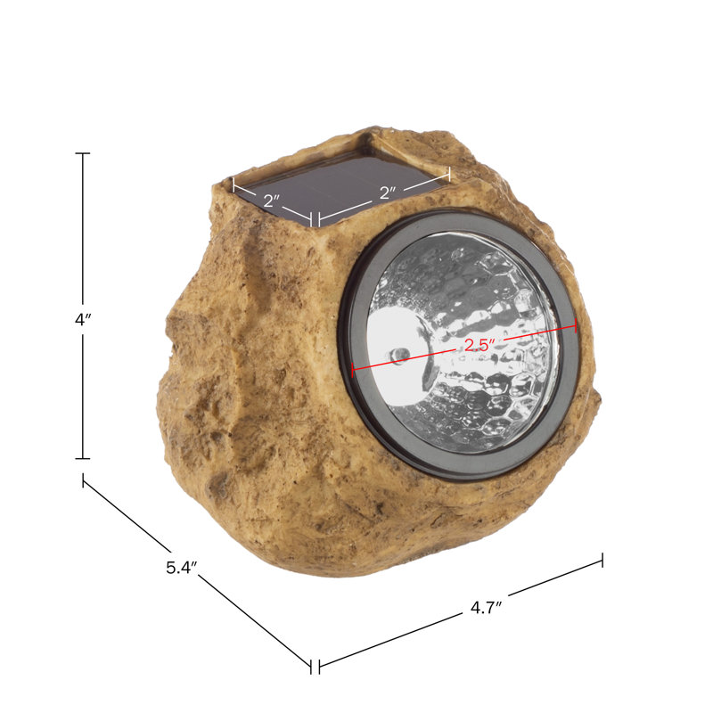 Pure Garden Solar Outdoor Lights - 4-Pack of All-Weather Faux-Stone LED ...