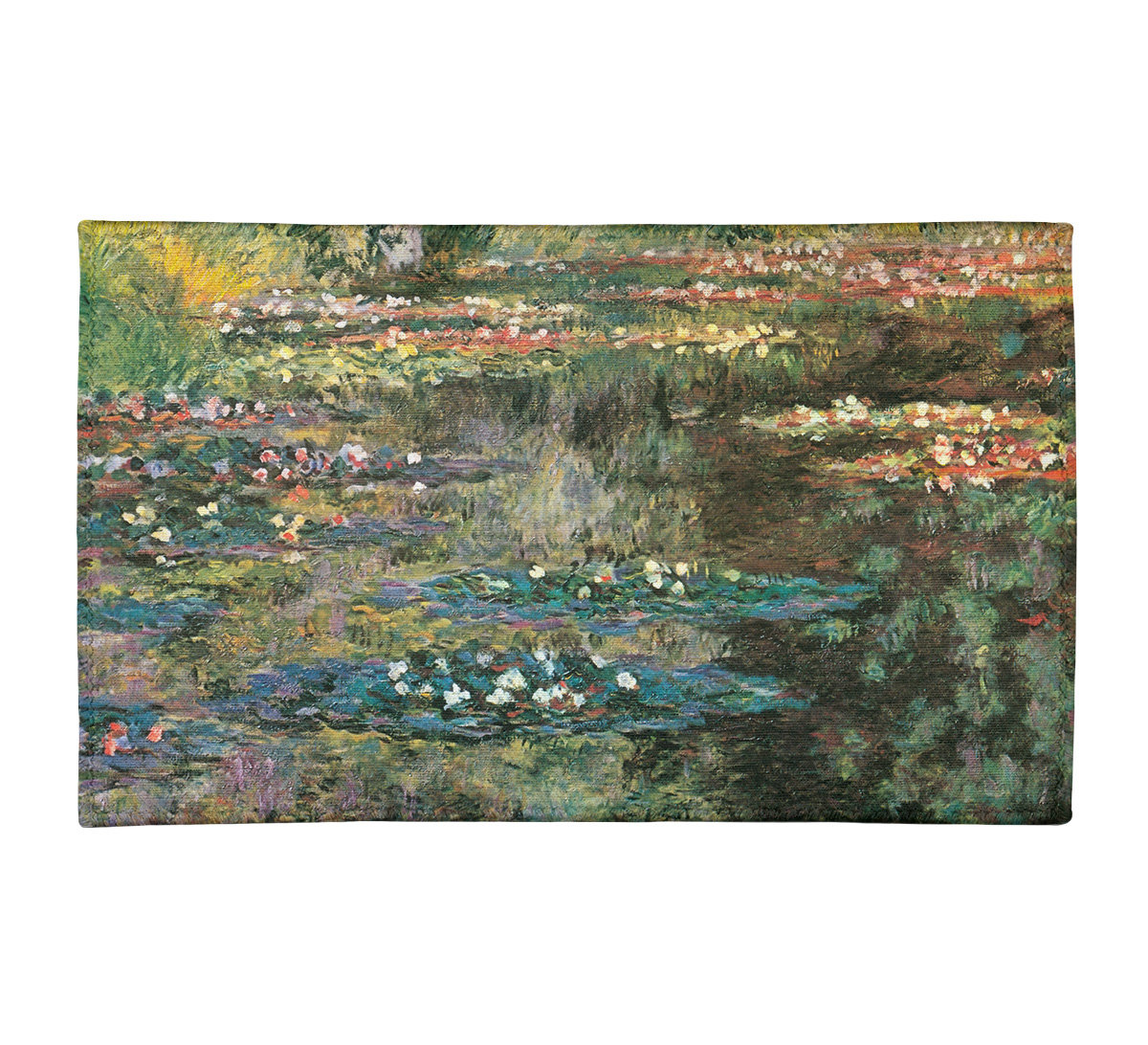 East Urban Home Water Lily Pond at Giverny Green/Yellow/Red Area Rug ...