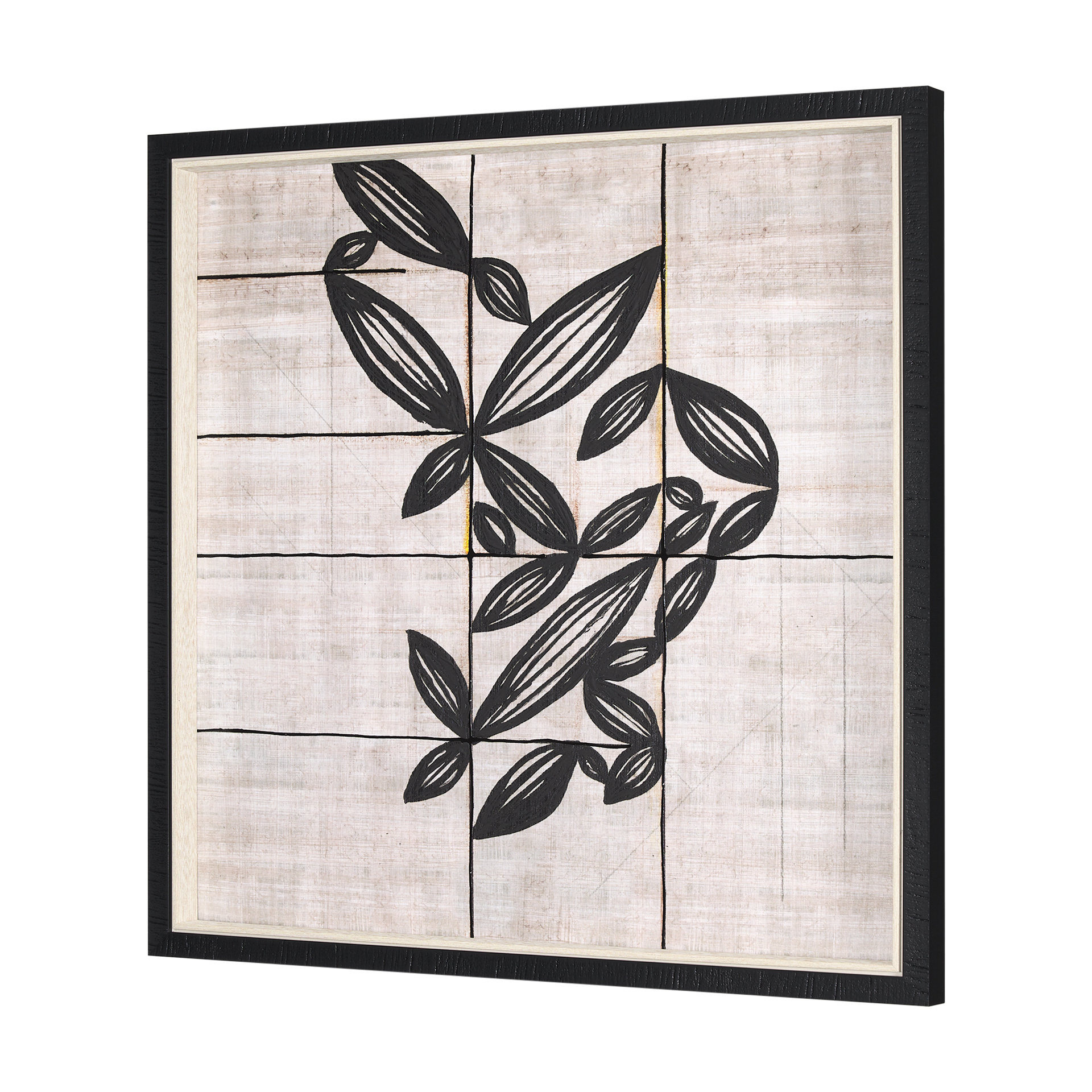 Rosalind Wheeler Papyrus Foliage II a Hand Embelished Textured Framed ...