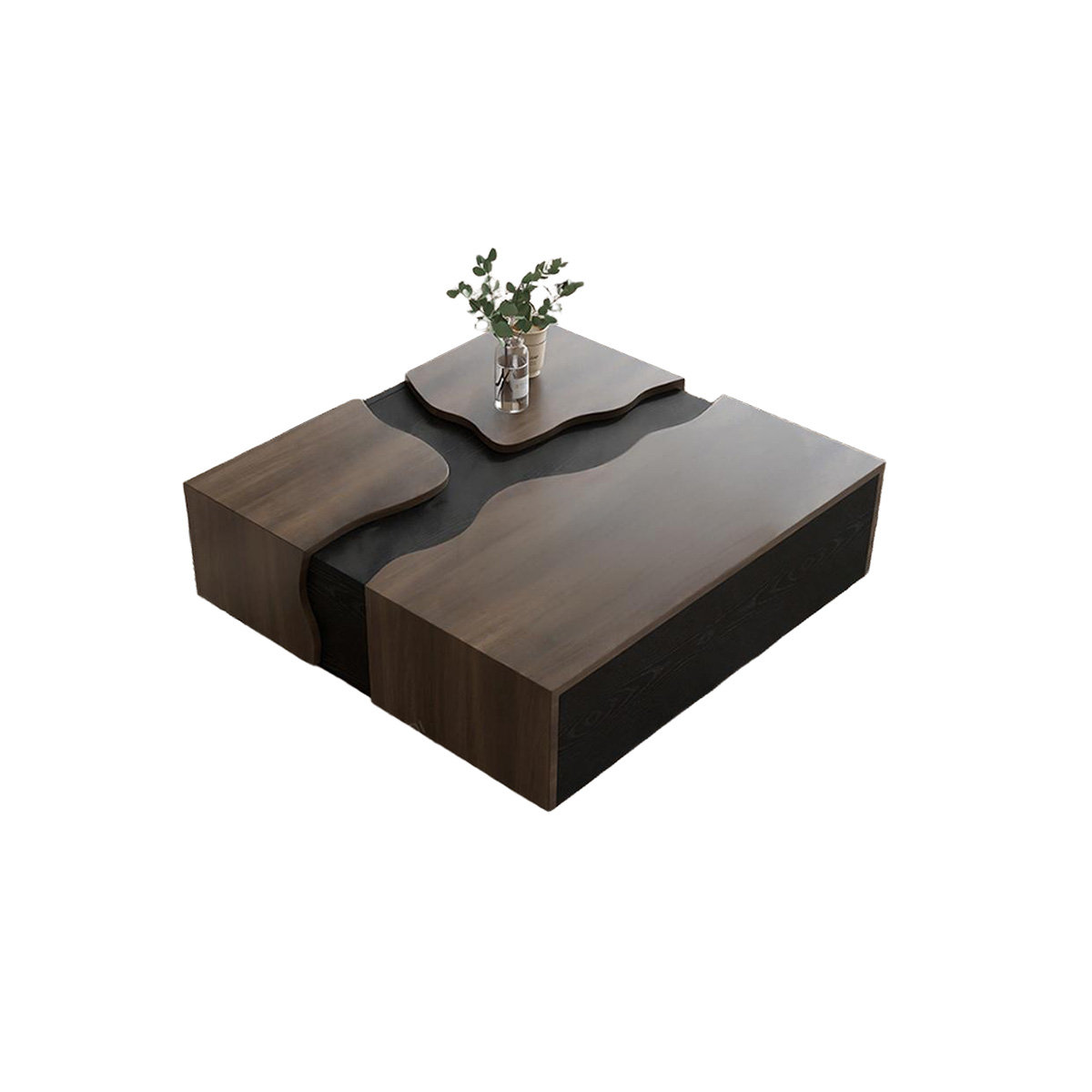 Organix Pattern 39.37" Creative Ash Solid Wood Square Coffee Table ...