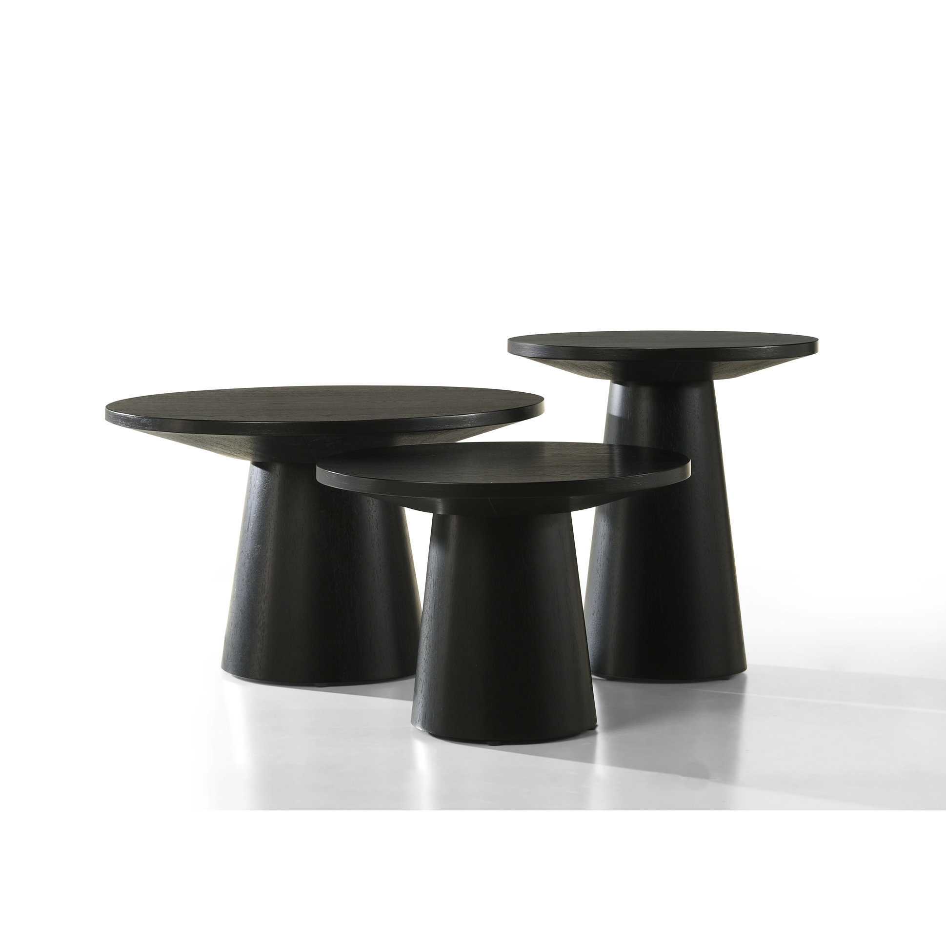 Hokku Designs 3 Table - Ebony Black. Round Coffee, End & Console Tables ...