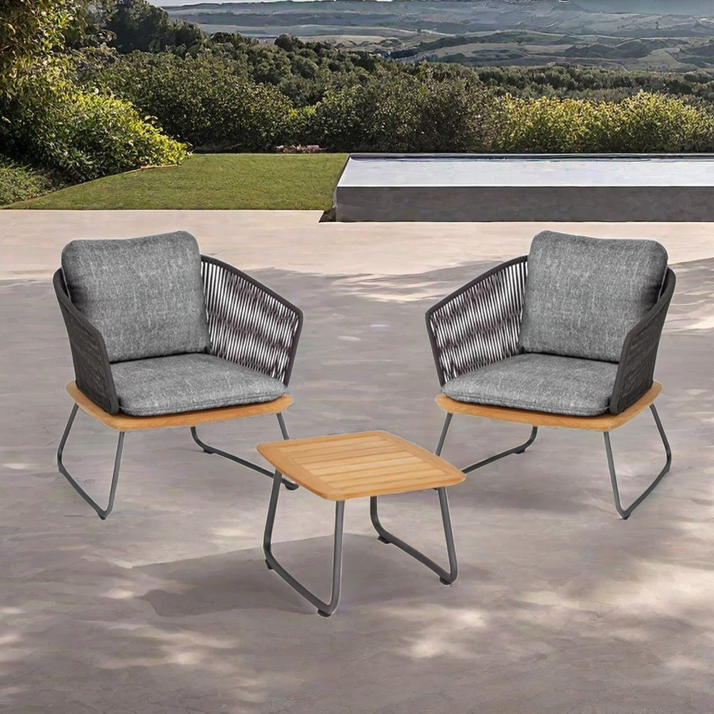 Bayou Breeze Catley Modern Simple Outdoor Waterproof Rope Chair Set ...