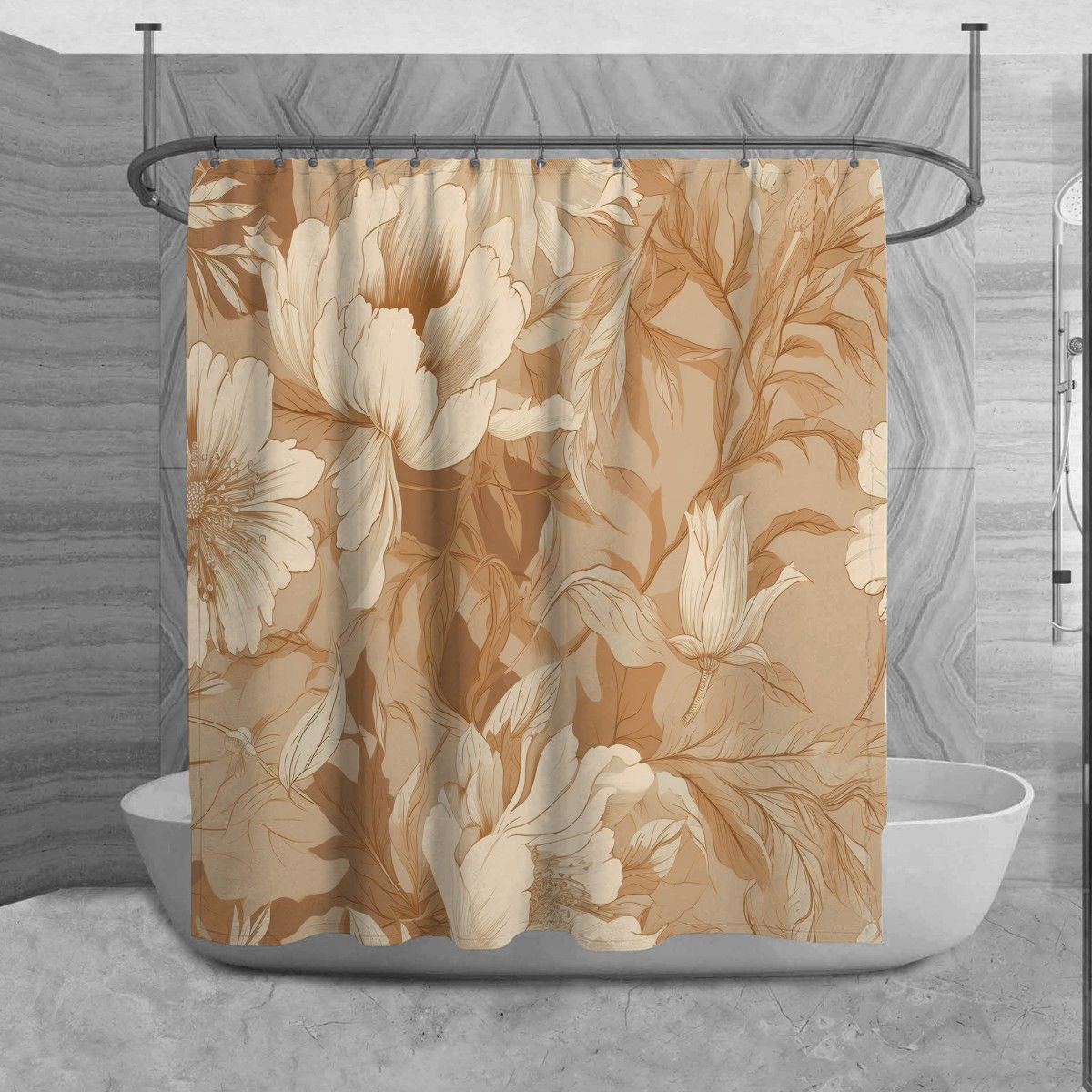 Red Barrel Studio® Balamine Floral Shower Curtain | Wayfair
