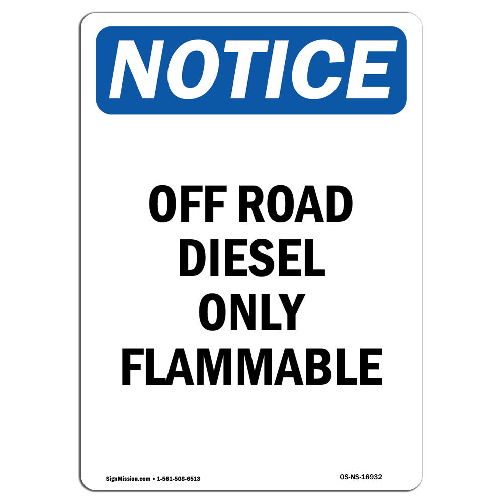 SignMission Off Road Diesel Only Flammable Sign | Wayfair