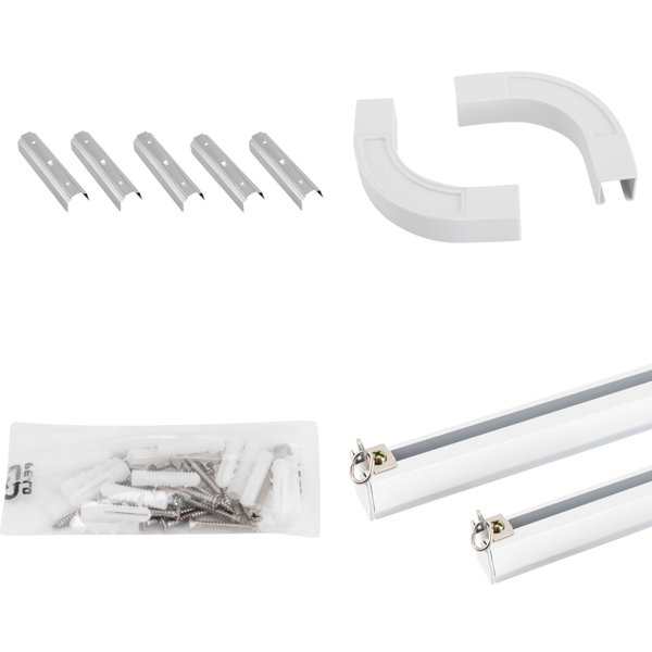 Symple Stuff Habous White Metal 216.5" Curtain Track & Reviews | Wayfair